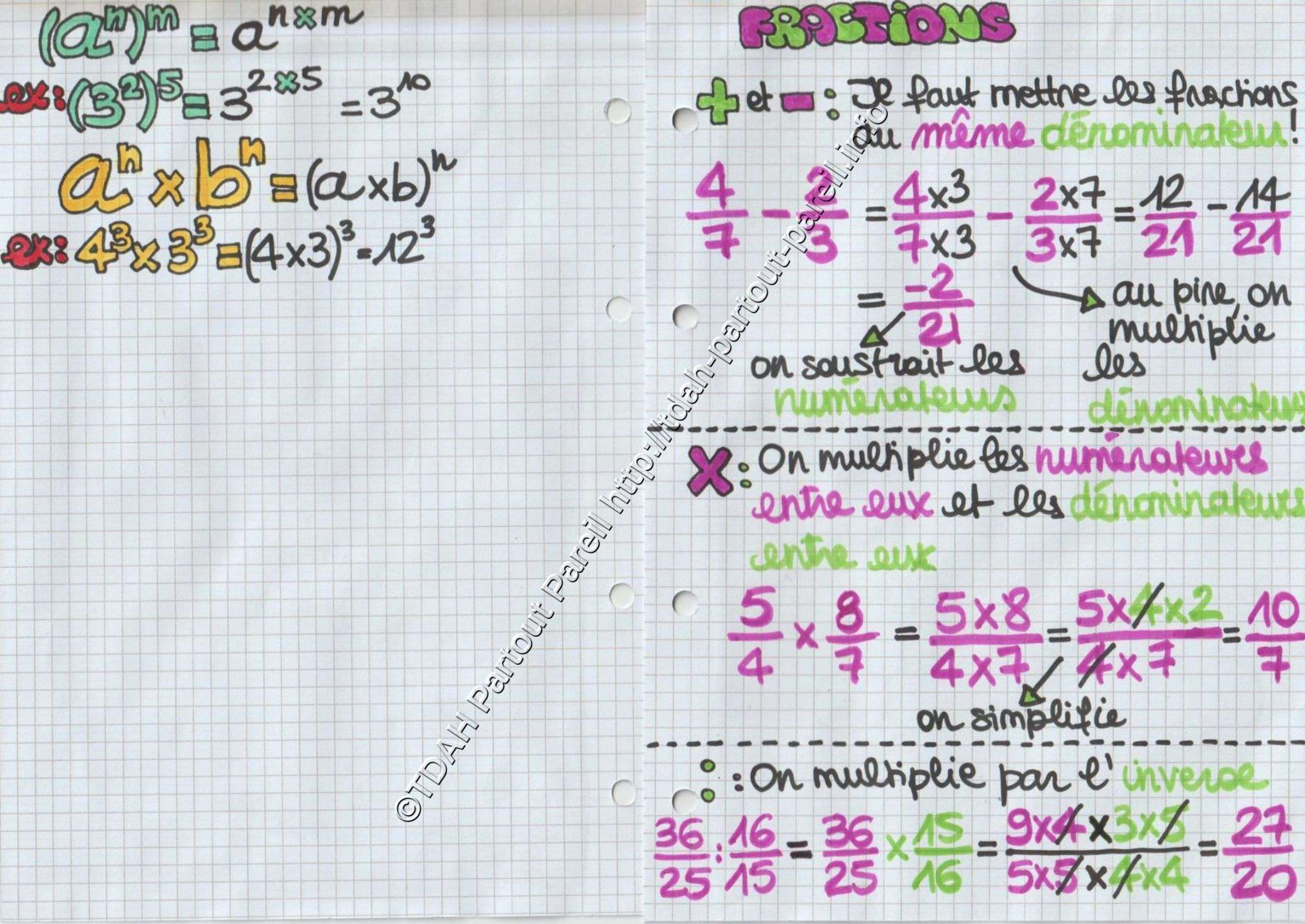 Fiches révision brevet (Math)